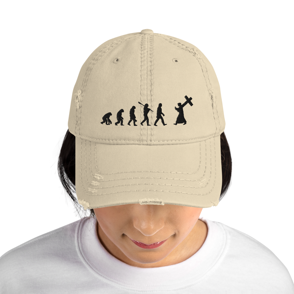 Man's Truth Vs. God's Truth Distressed Dad Hat – Creationist Clothing